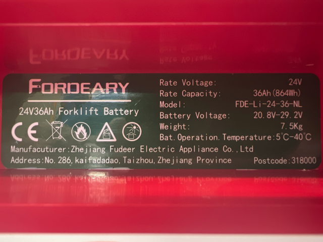 BT Toyota Tyro LHE130 24V 36Ah Lithium Battery 656305